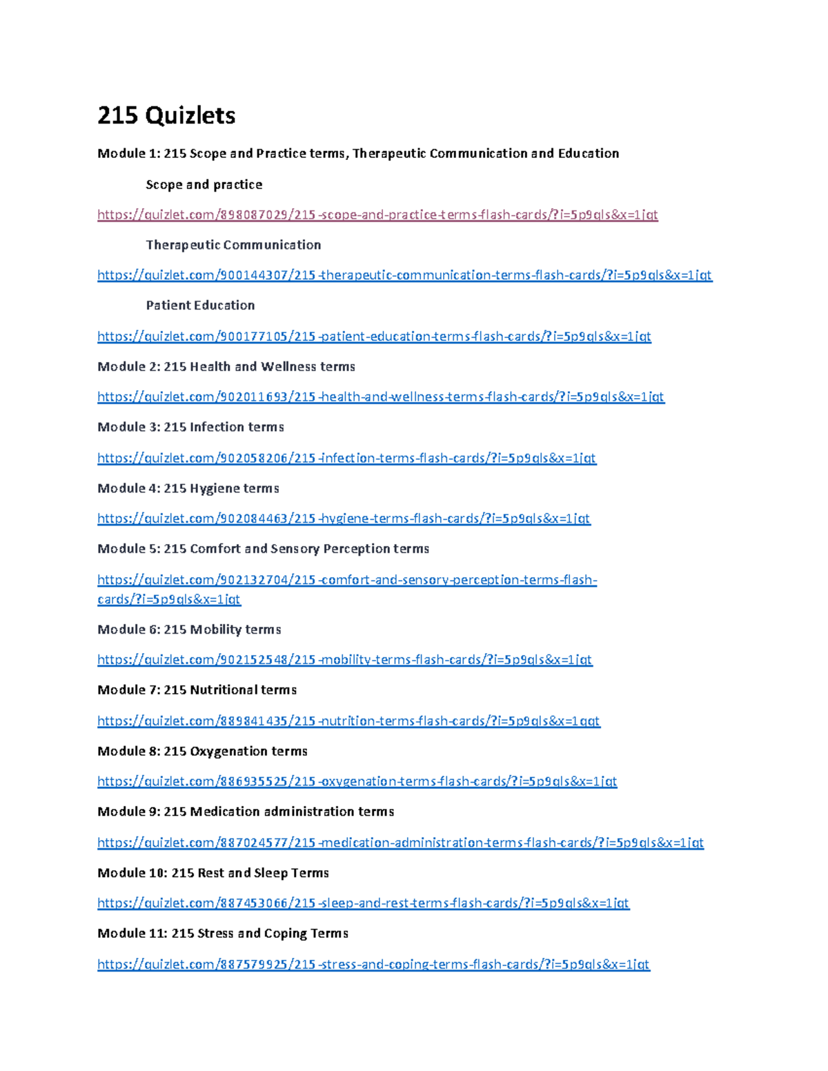 Quizlets 215 - Helpful info to use. - 215 Quizlets Module 1: 215 Scope ...