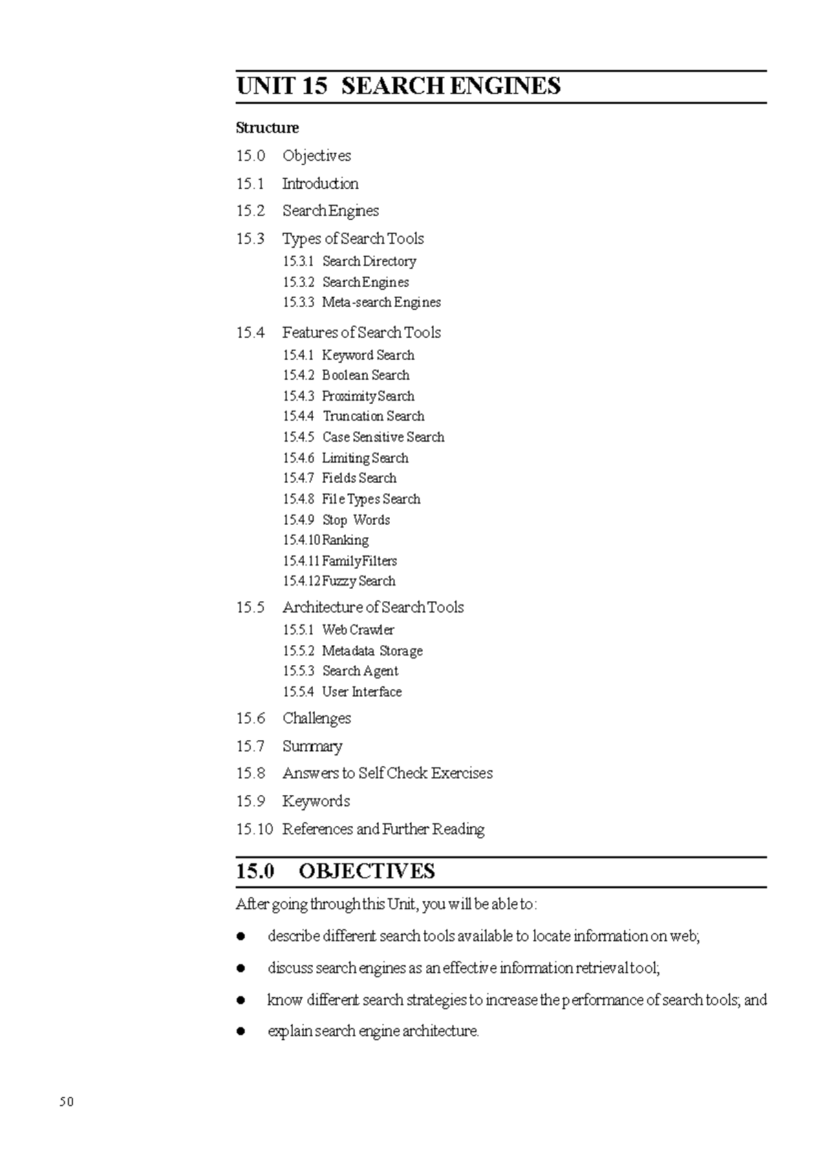 Unit-15 - Search engine - UNIT 15 SEARCH ENGINES Structure 15 ...