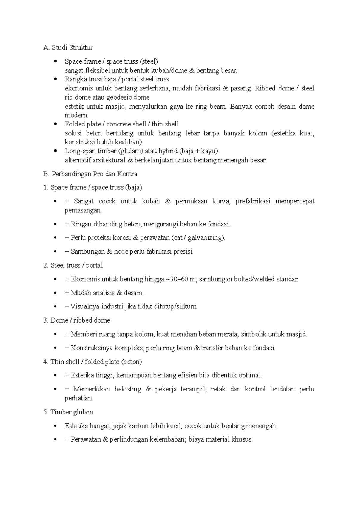 Studi Struktur Space Frame dan Truss Baja untuk Arsitektur Modern - Studocu