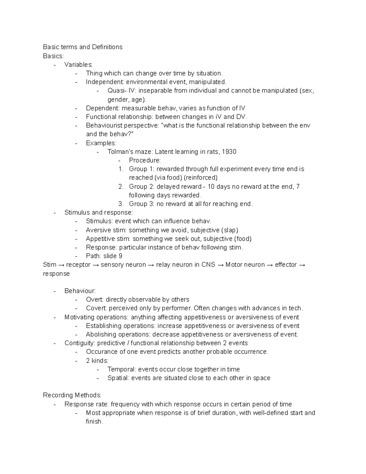 Research Methods (Week 2): Key Terms and Concepts in Behavior Analysis ...
