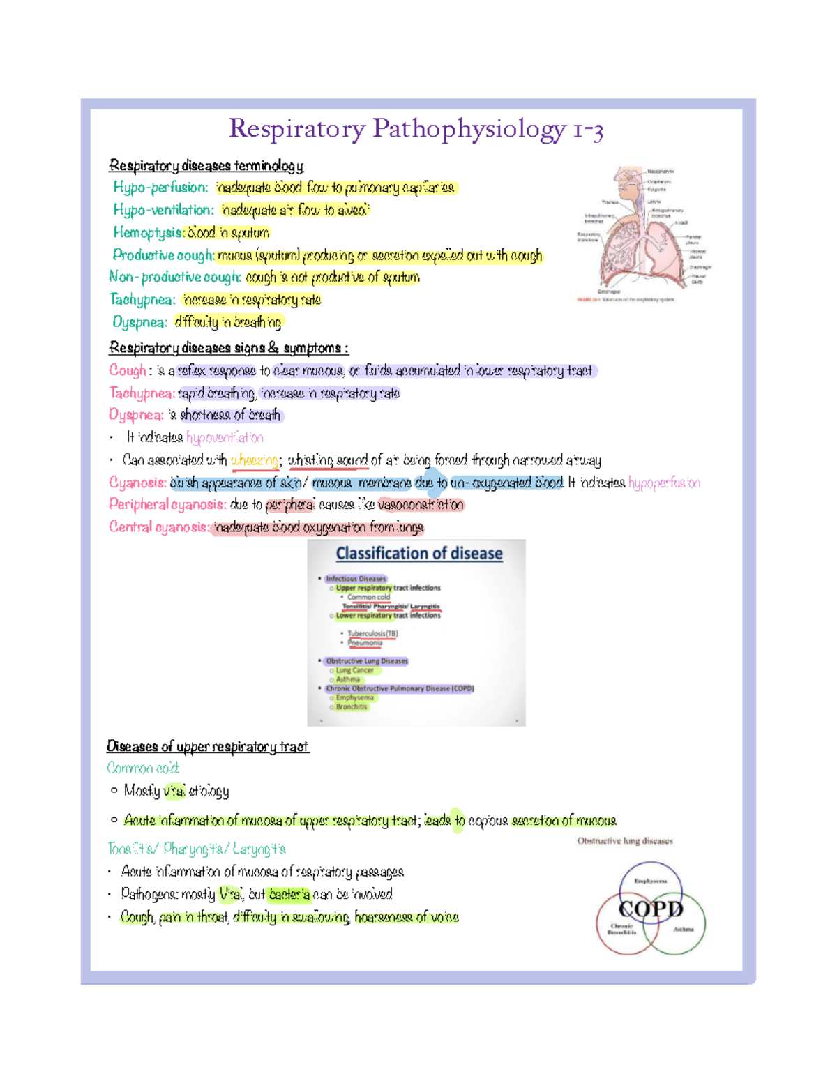 Respiratory Pathophysiology: Key Concepts and Terminology (Course Code ...