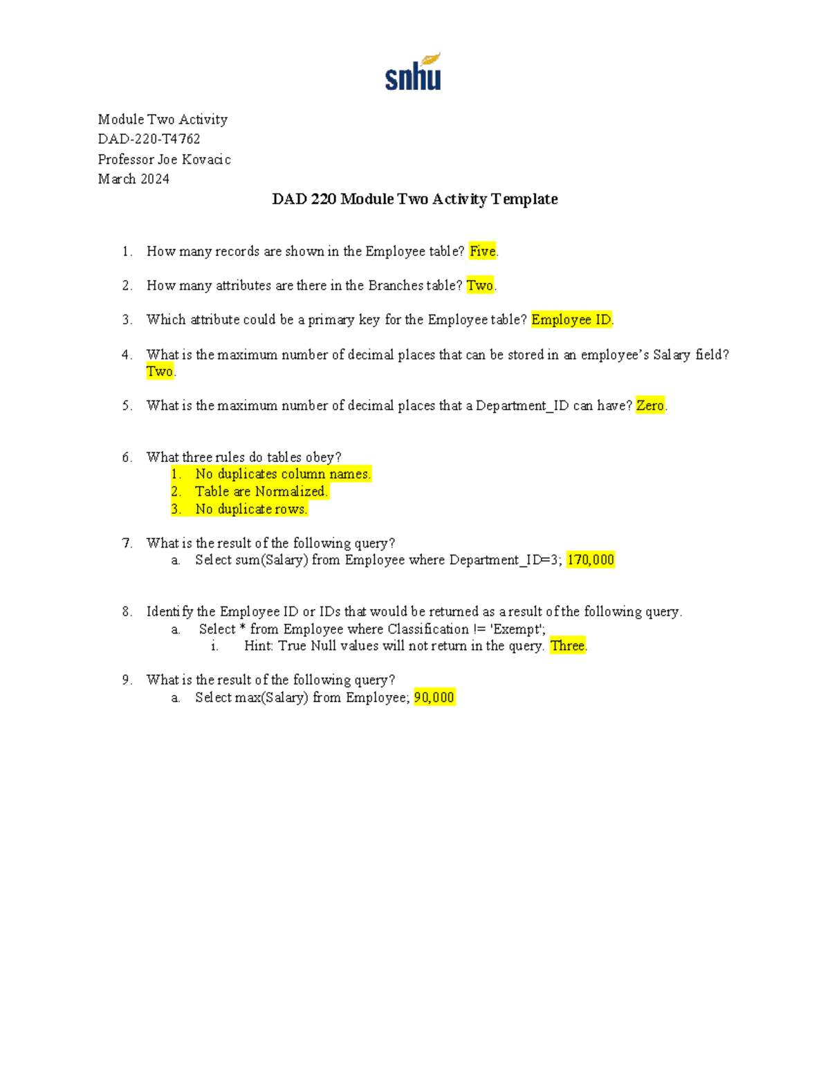 DAD 220 Module Two Activity - How many attributes are there in the ...