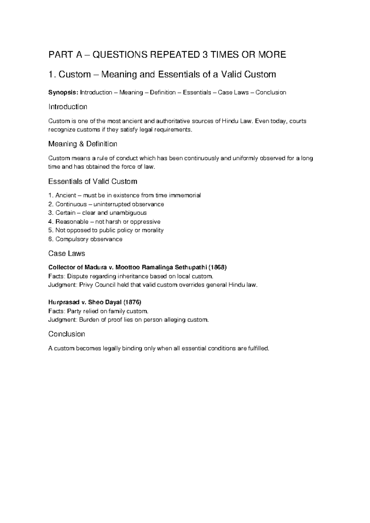 Family Law All in One: Repeated Questions (16 Marks) - Studocu