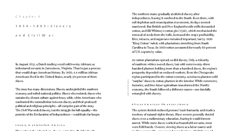 Ch. 4 - The Rise and Fall of Slavery in Antebellum America - Studocu