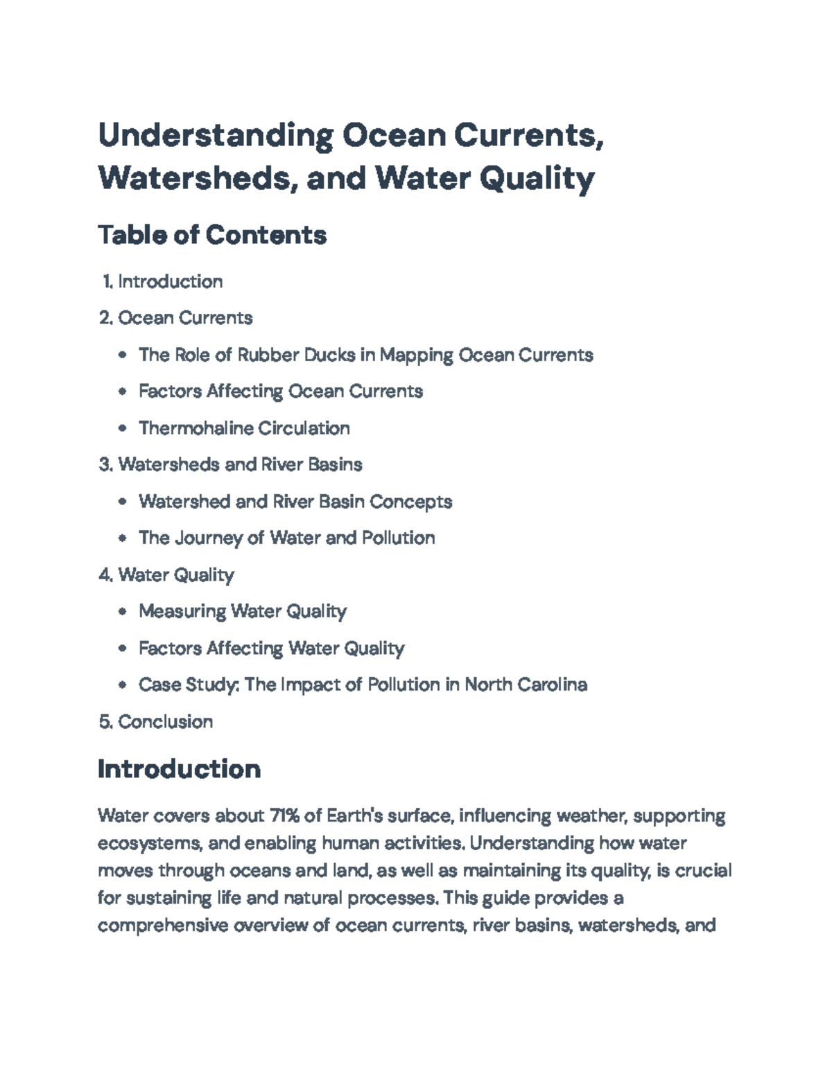 Understanding Ocean Currents, Watersheds, and Water Quality: A Guide ...