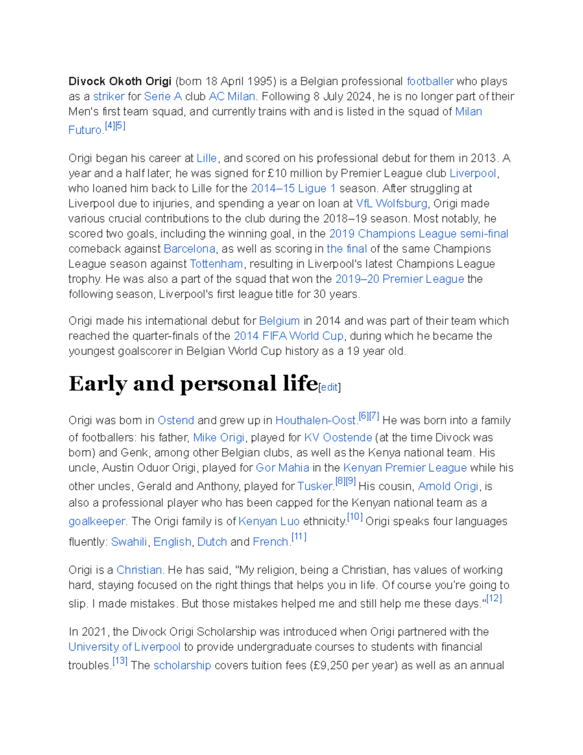 Original Origi analysis - Divock Okoth Origi (born 18 April 1995) is a ...