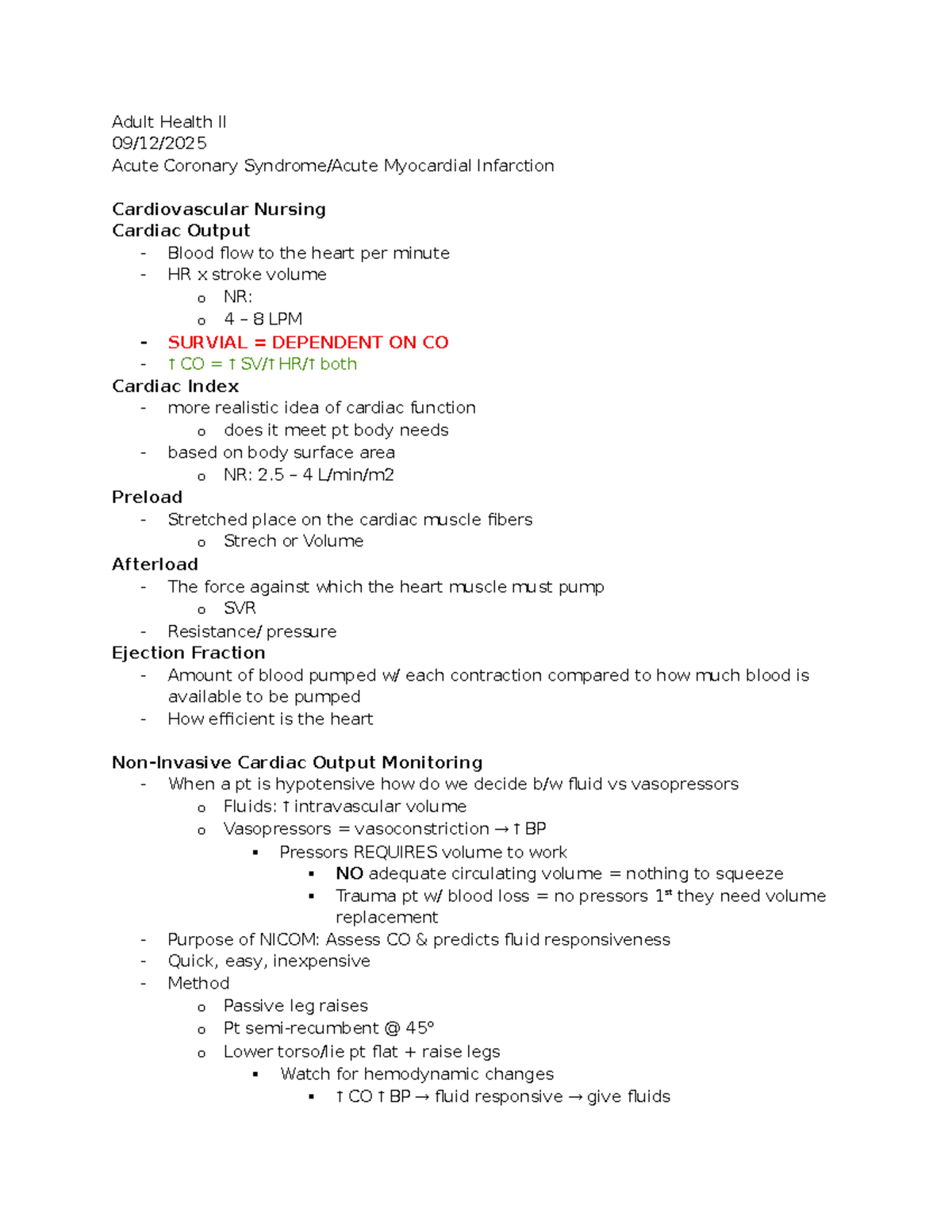 ACS and AMI Notes: Understanding Acute Coronary Myocardial Infarction ...