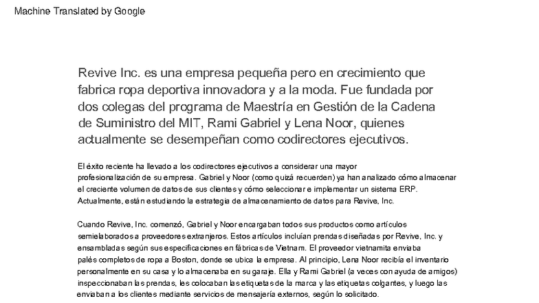 Warehouse Management Case Study: Revive Inc. Analysis - Studocu