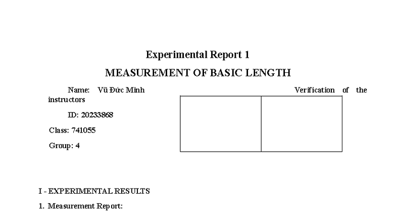 Experimental Report 1 - document - ####### Experimental Report 1 ...