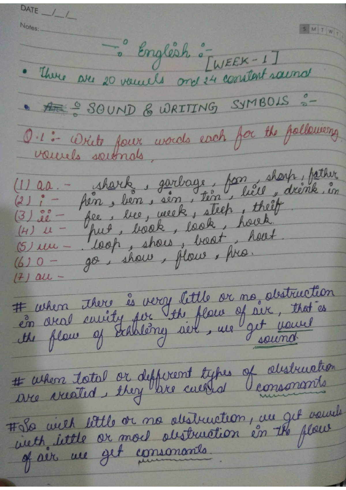 English Lesson Notes for Weeks 1-4 - Studocu