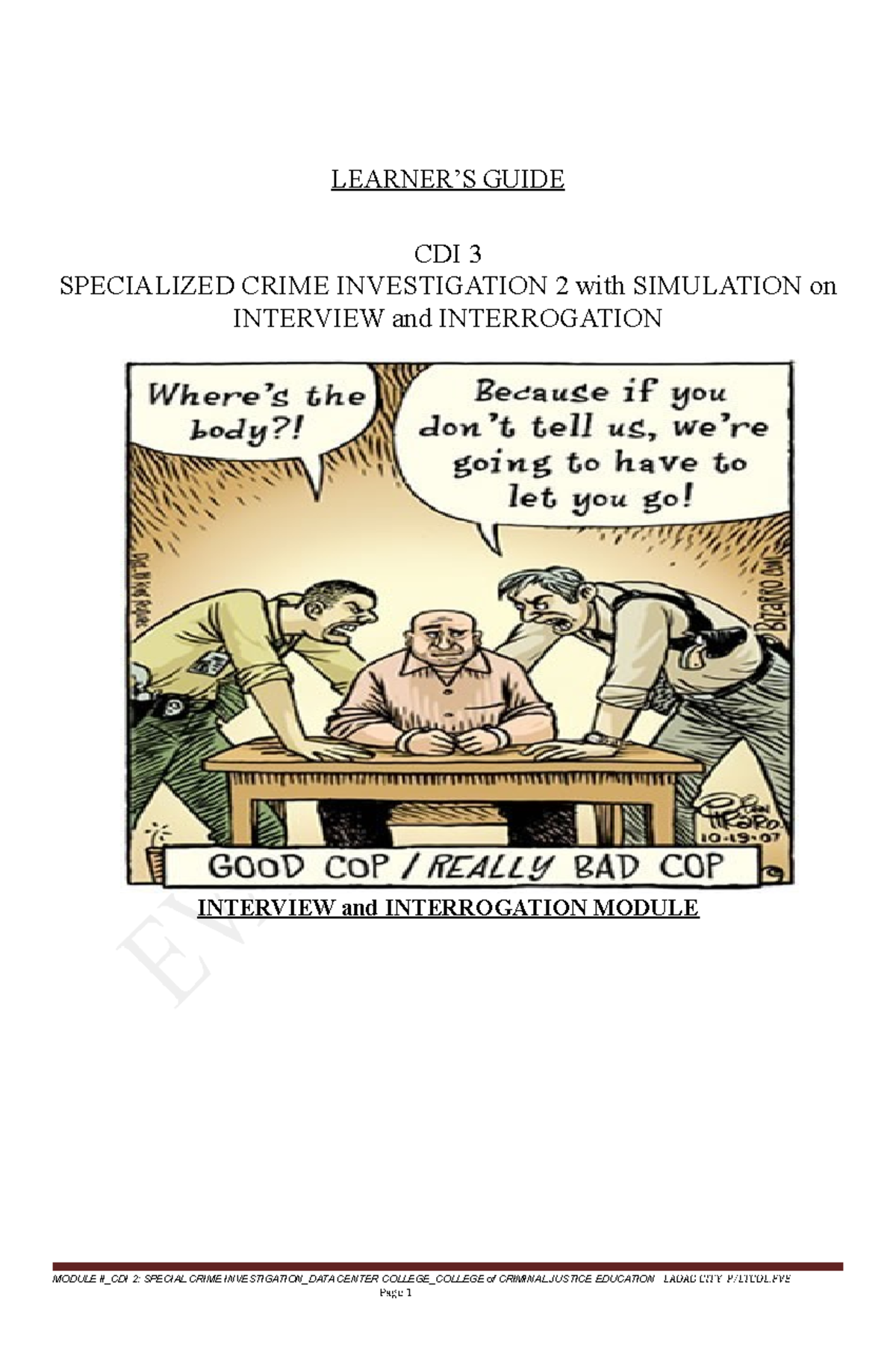 NEW CDI3 Without LOGO pf - LEARNER’S GUIDE CDI 3 SPECIALIZED CRIME ...