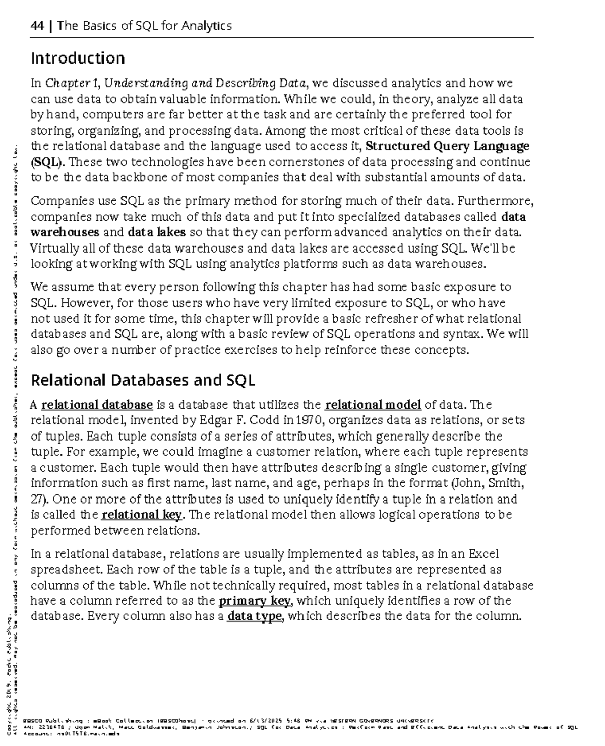 SQL for Data Analytics: Understanding Relational Databases and SQL Basics - Studocu