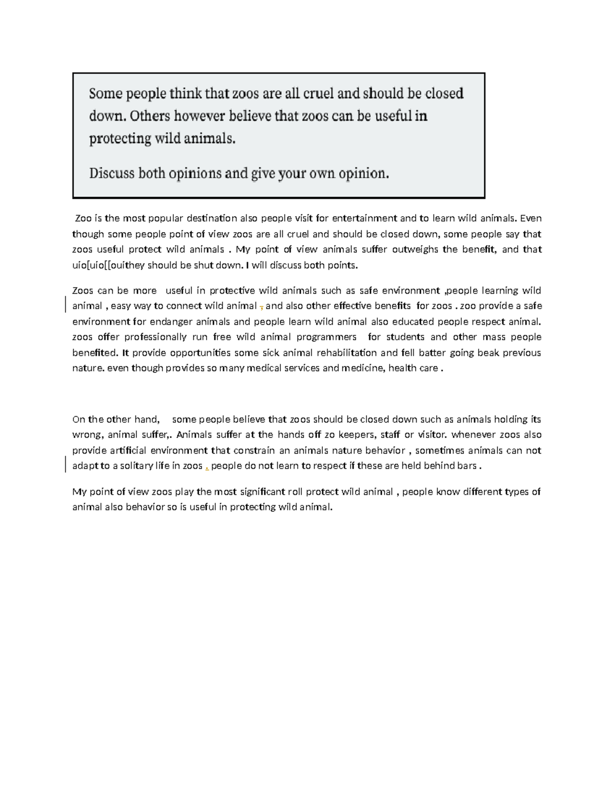Zoos: A Debate on Their Role in Wildlife Protection - IELTS Writing ...