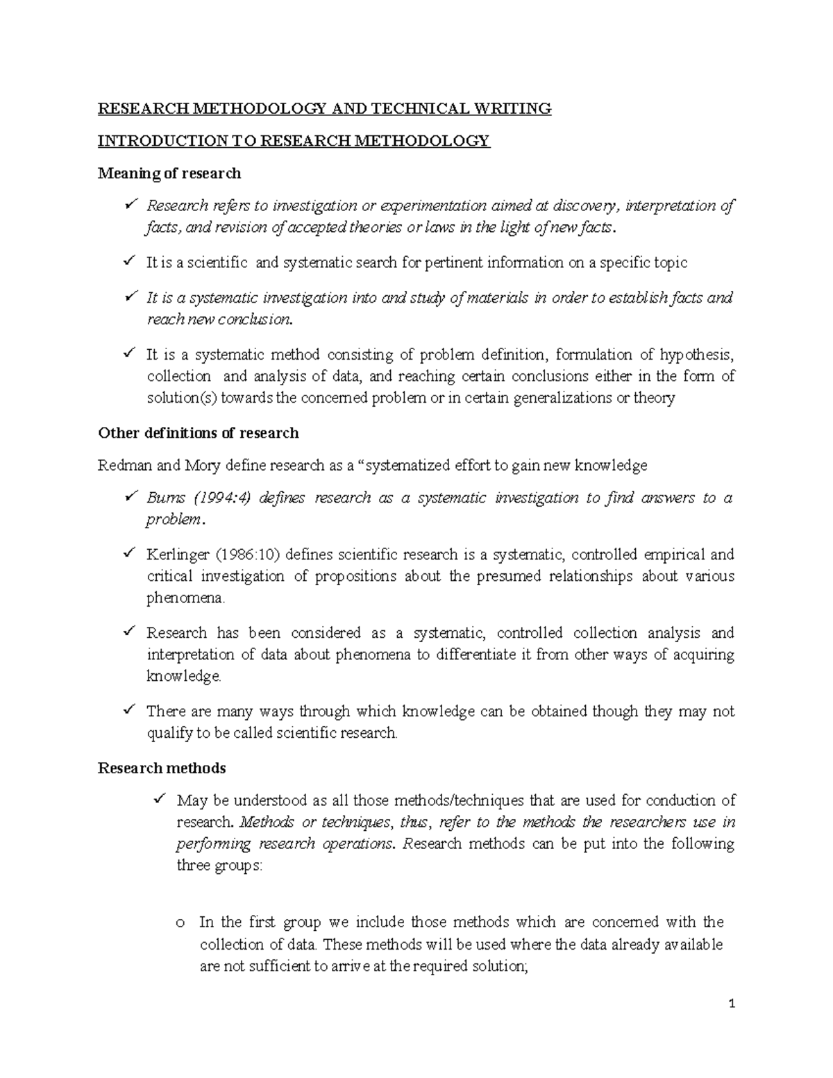 RESEARCH METHODOLOGY & TECHNICAL WRITING: A COMPREHENSIVE GUIDE - Studocu