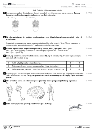 Biologia - Zakres podstawowy - Klasa: 1 - Technikum - Studocu