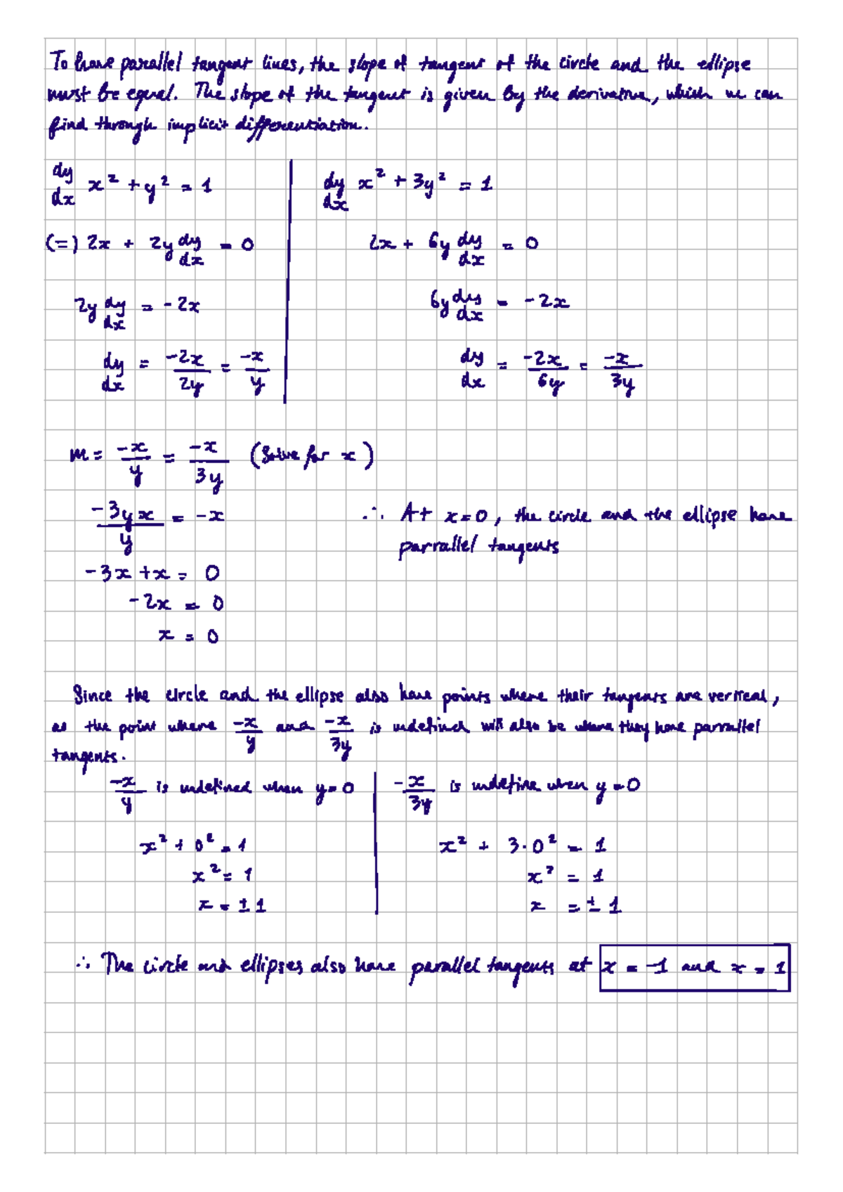 Compair Assignment #3: Parallel Tangents of Circle & Ellipse - Studocu