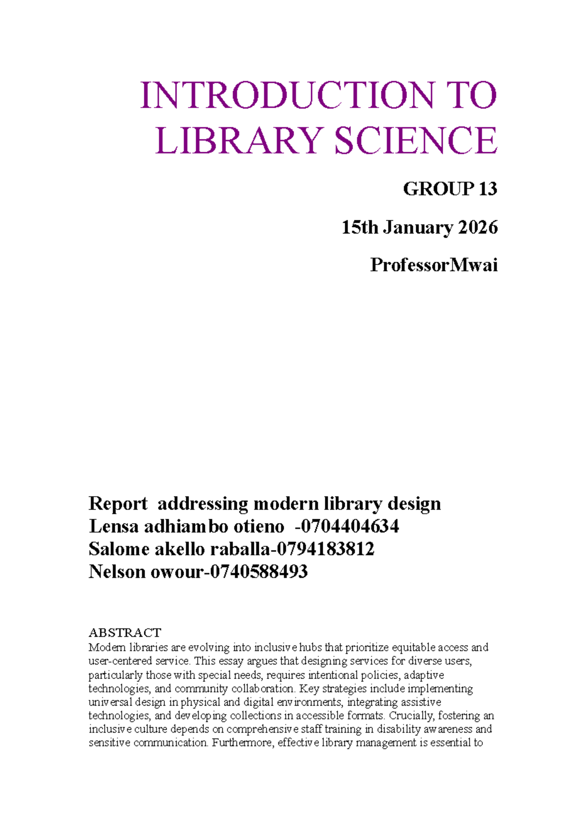 Modern Library Design: Strategies for Inclusivity and Access - Group 13 ...