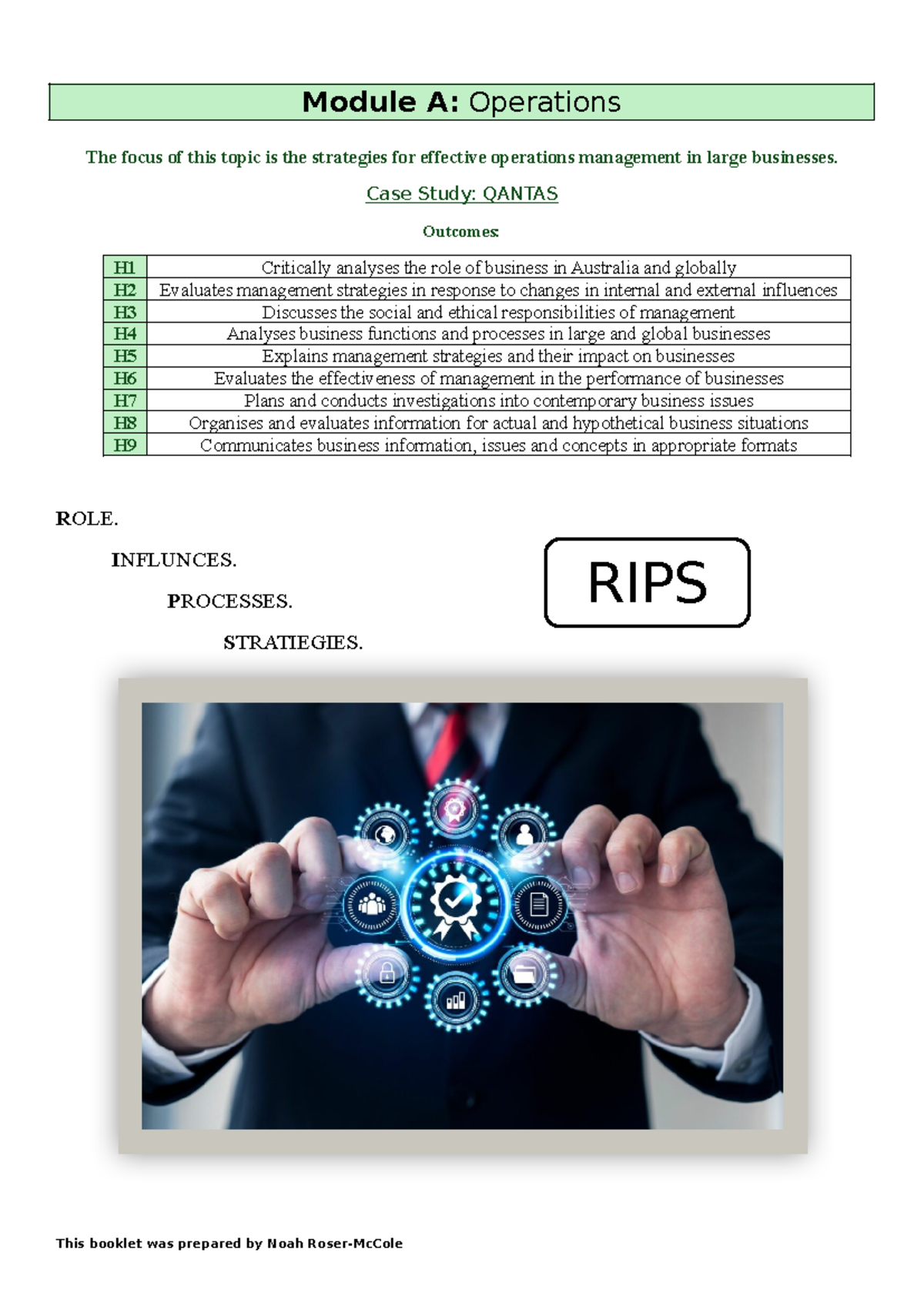 Operations Management Strategies: Case Study on QANTAS (Module A) - Studocu