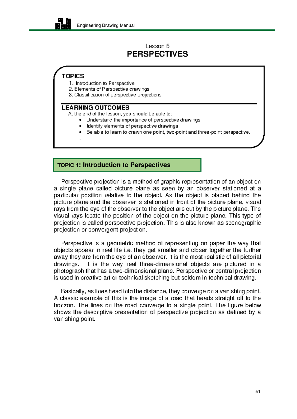 Engineering Drawing Manual: Lesson 6 - Perspectives and Projections ...