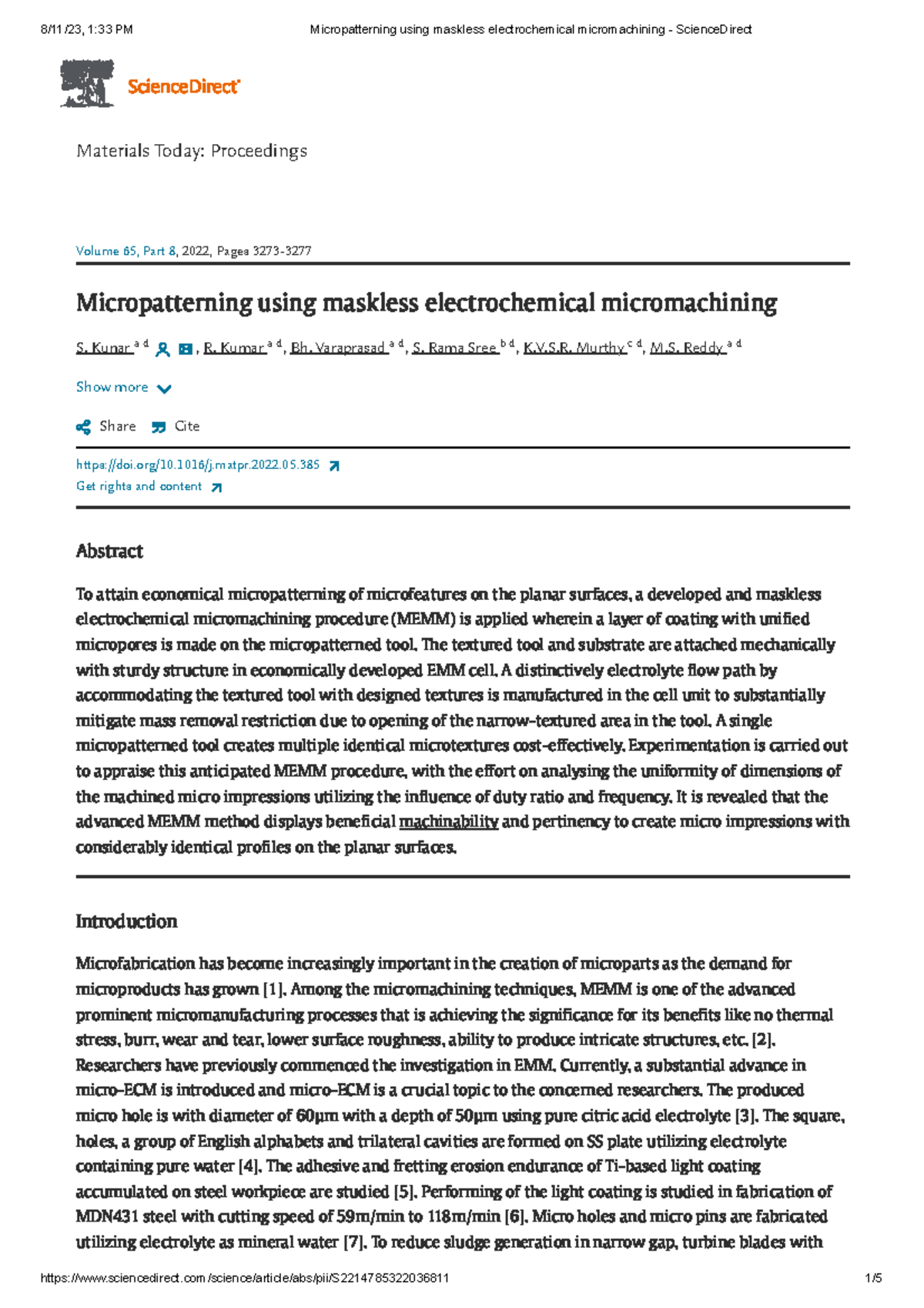 Micropatterning Techniques: Maskless Electrochemical Machining Insights ...