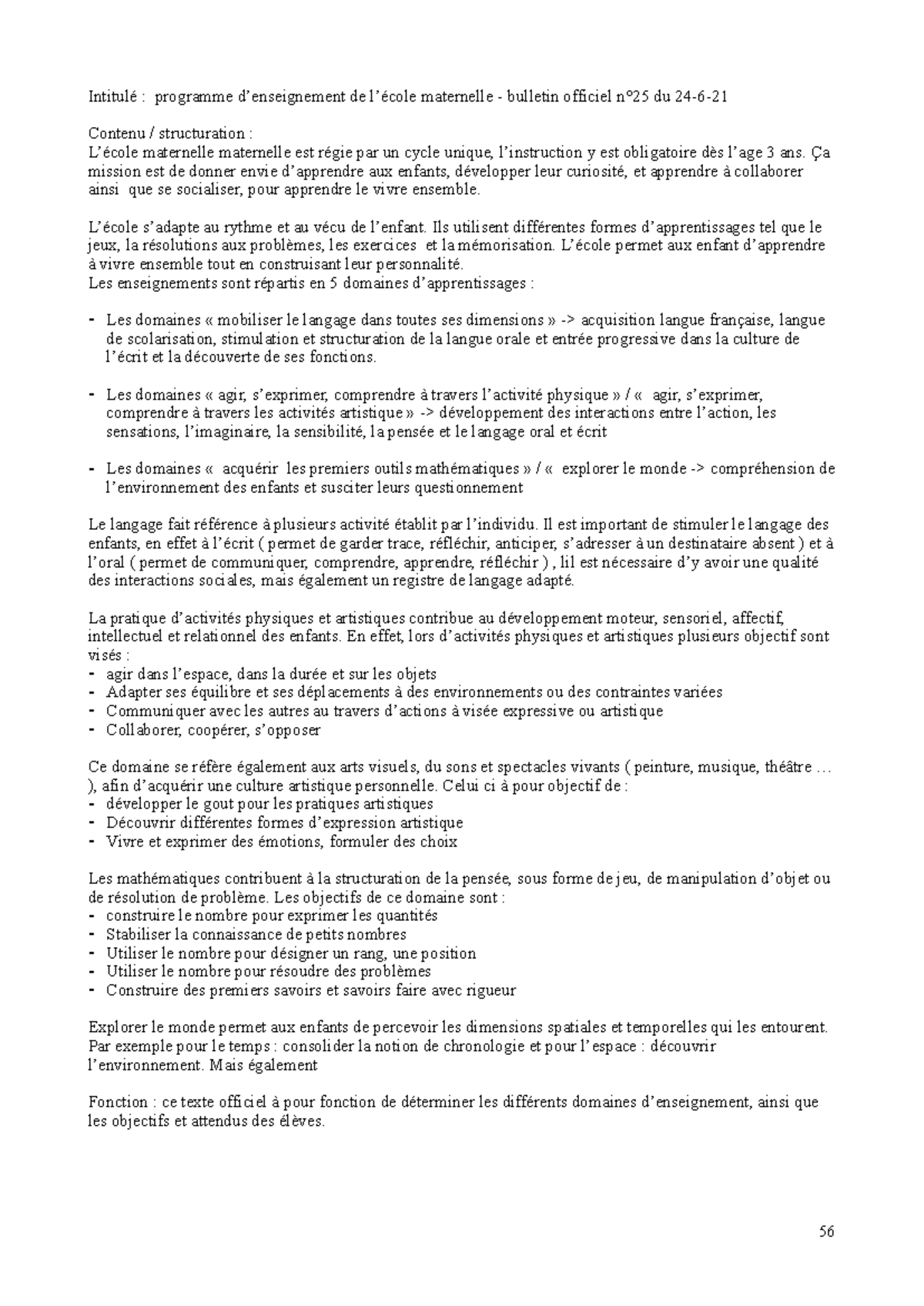 Programme A4 - texte - Intitulé : programme d’enseignement de l’école ...