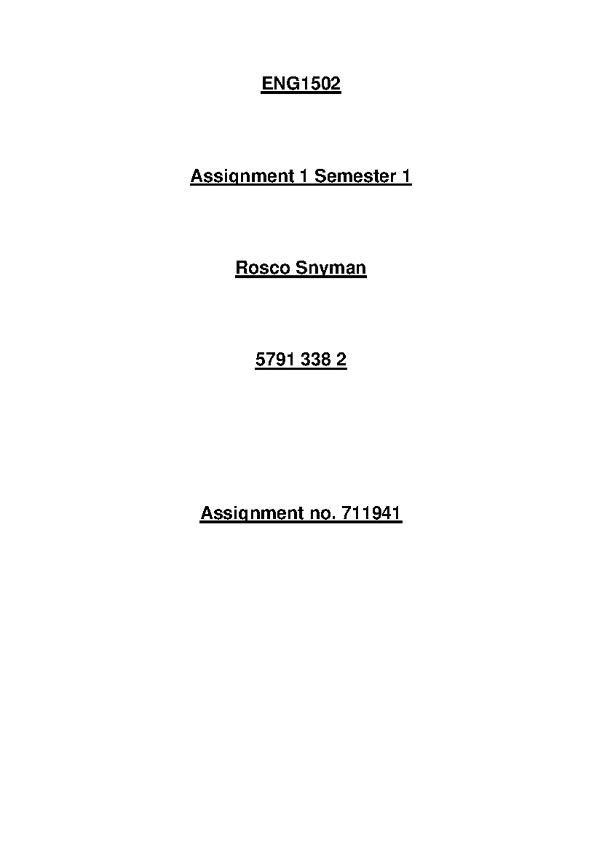 ENG1502 full assignment 01 semester 1 for 2021. - FOUNDATIONS IN APPLIED ENGLISH LANGUAGE ...