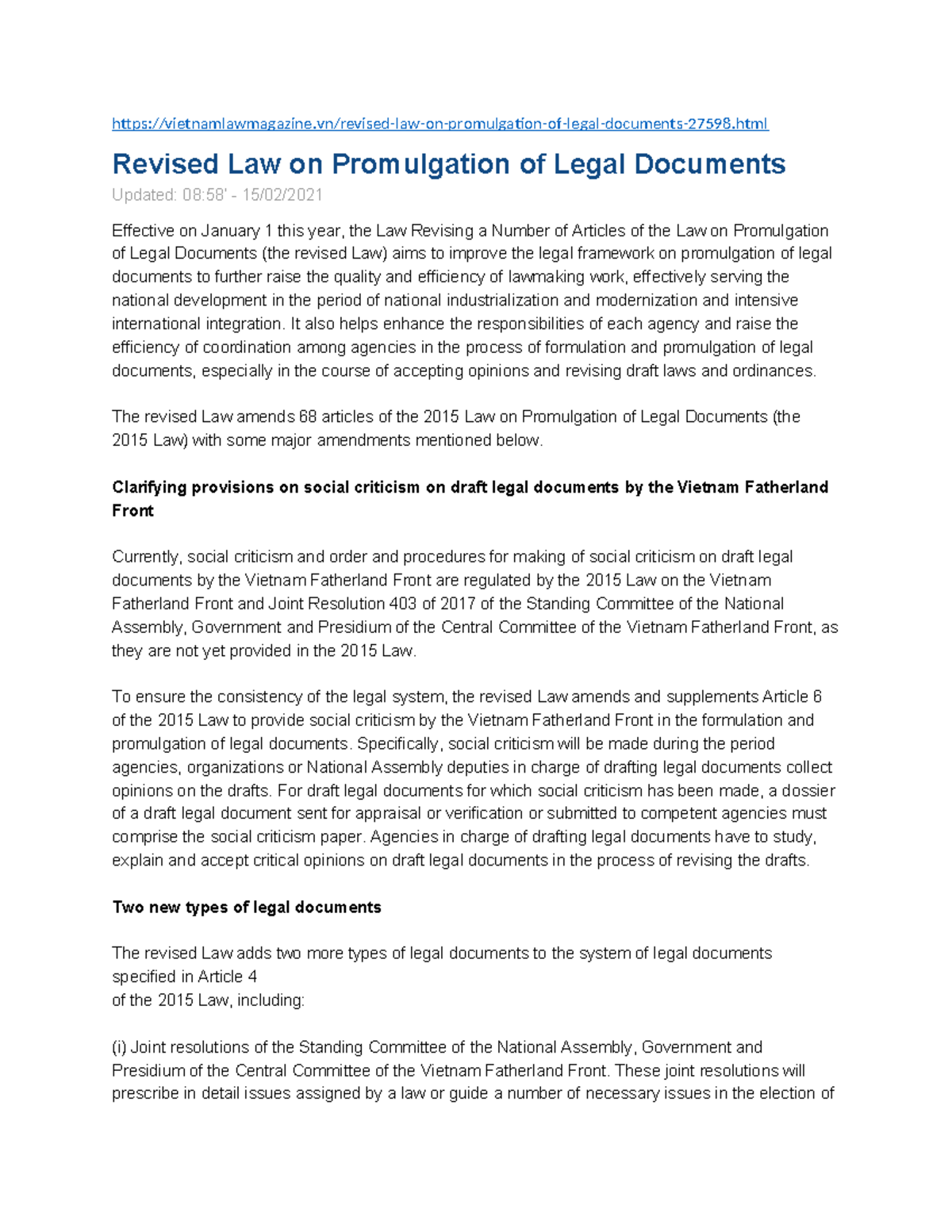 3. Revised Law on Promulgation of Legal Documents: Key Amendments ...