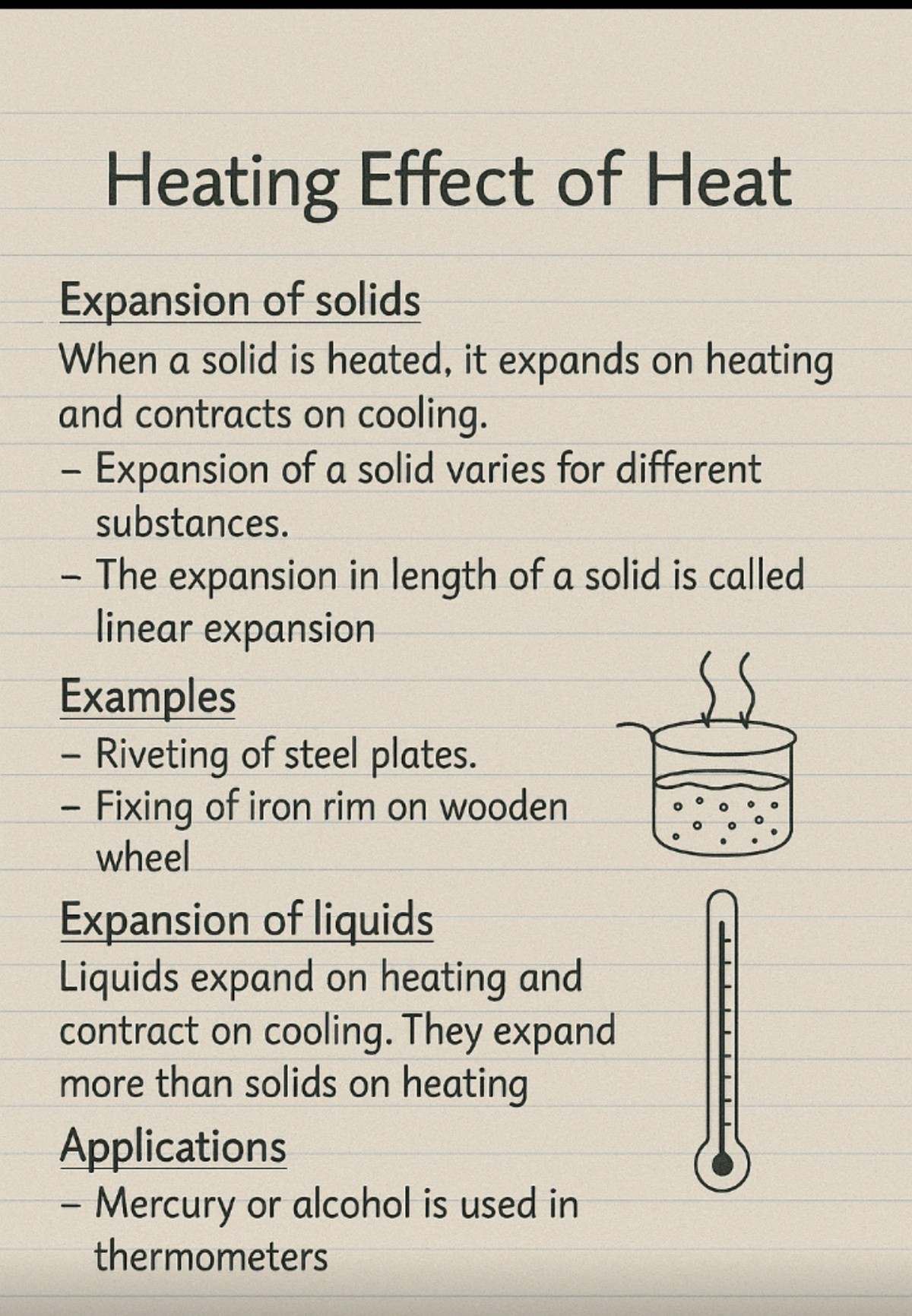 Sci6 - Heating Effects and Expansion of Solids and Liquids in Class 9 ...