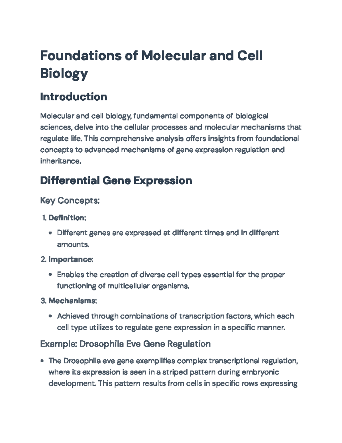 Foundations of Molecular and Cell Biology: Gene Expression Mechanisms ...