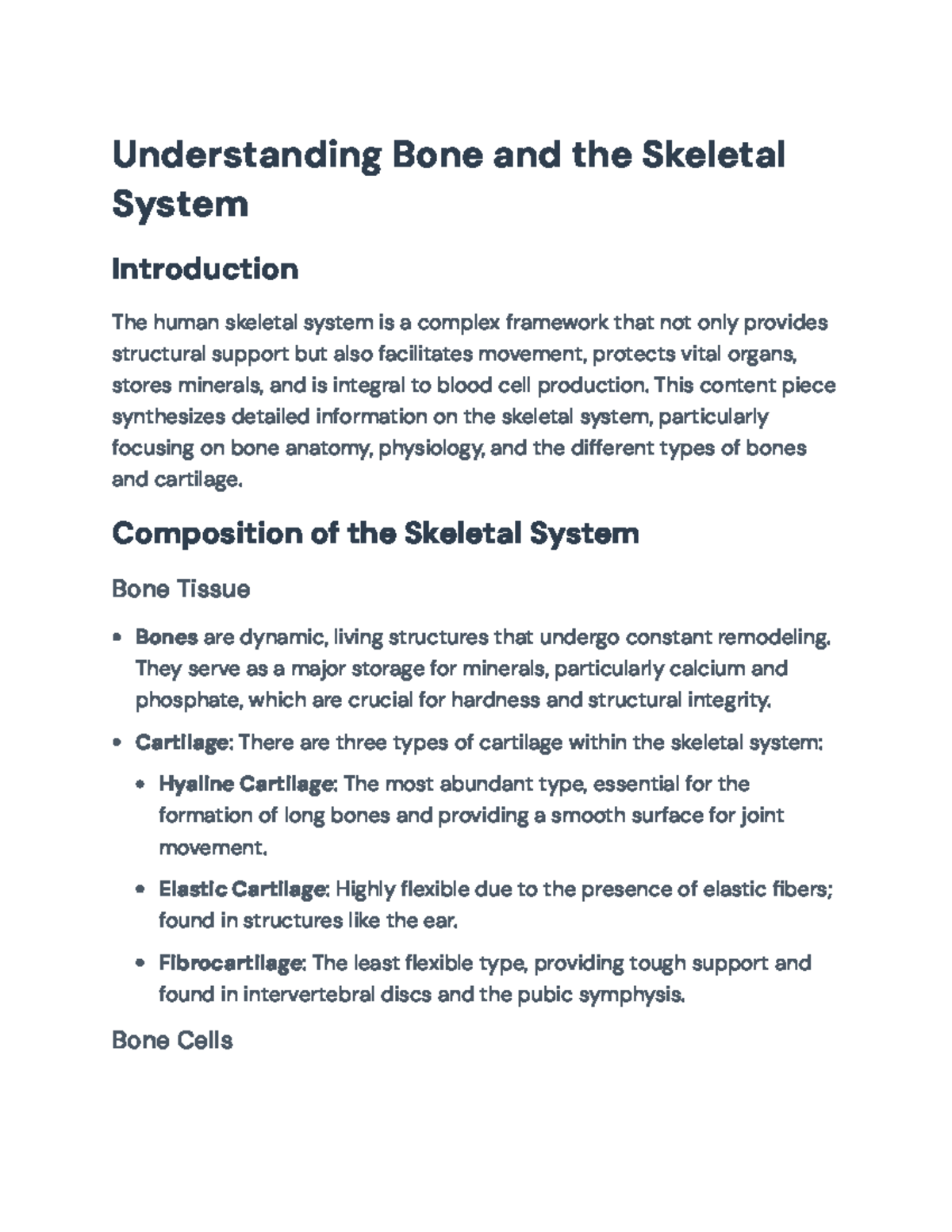 Understanding the Human Skeletal System: Anatomy and Functions ...