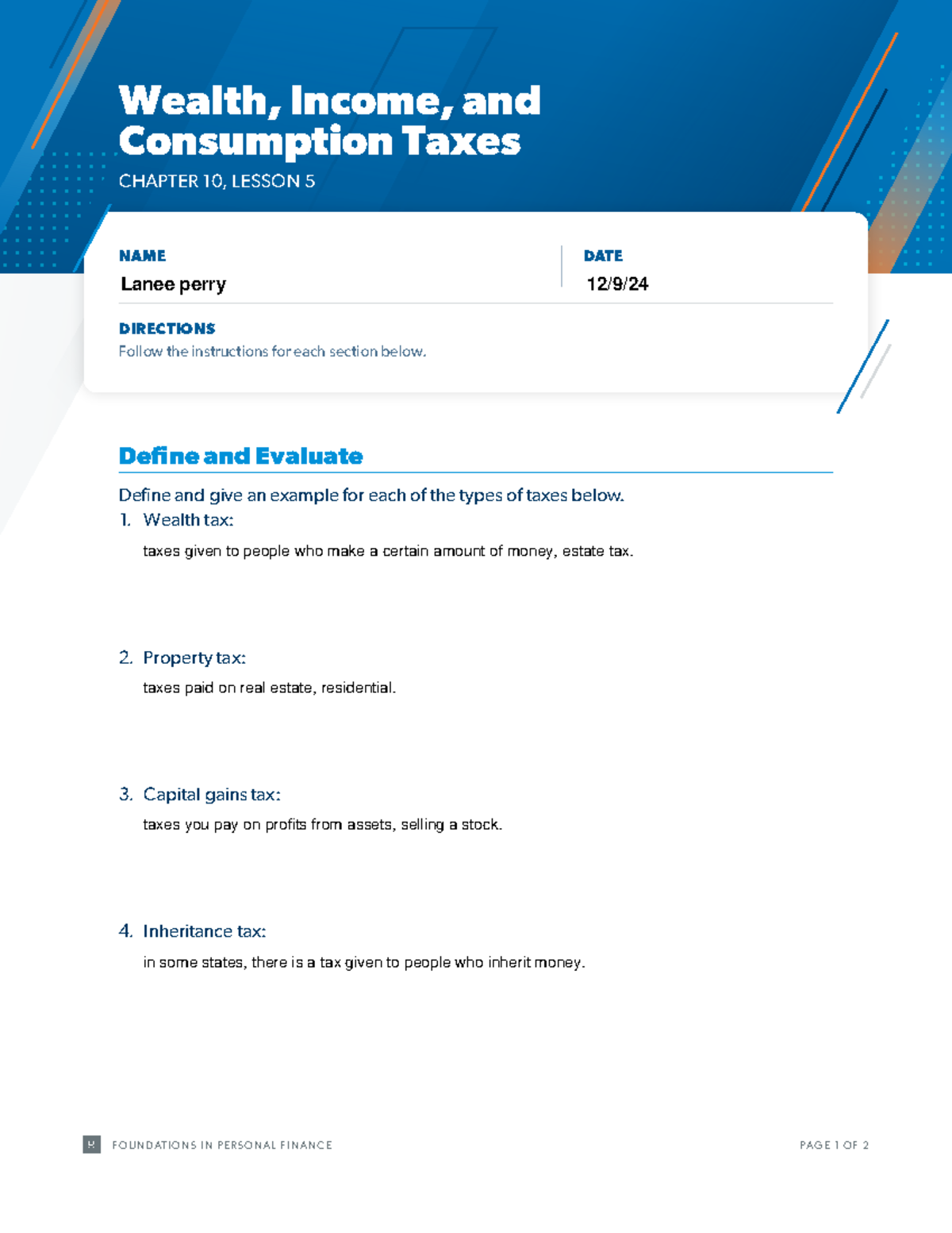 Chapter 10, Lesson 5: Understanding Wealth and Income Taxes - Studocu