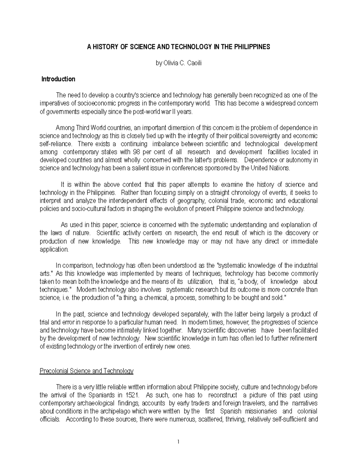 History of Science & Tech in the Philippines: An In-Depth Study - Studocu