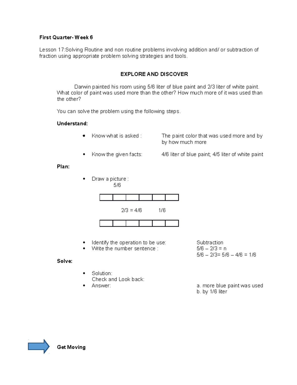 QRT 1 WEEK 6 LM Lesson 17 - Addition and subtraction of whole numbers ...