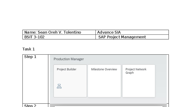 BSIT 04 Performance Task 1: SAP Project Management Steps - Studocu