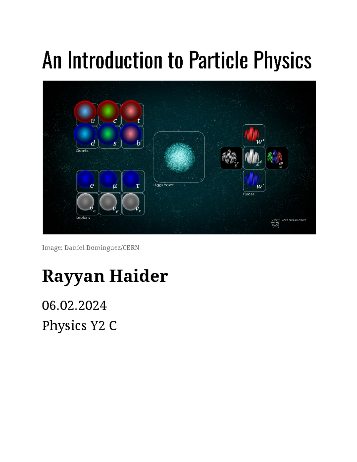 Standard Model of Particle Physics - An Introduction to Particle ...