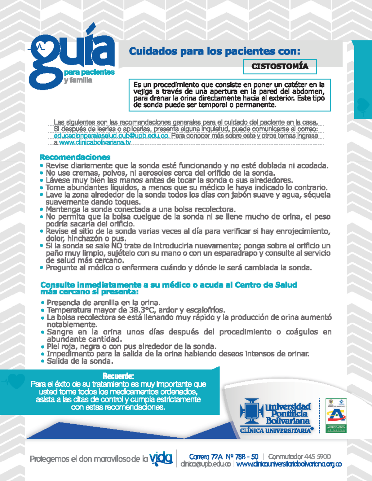Cuidados y Consideraciones para Pacientes con Cistostomía - Studocu