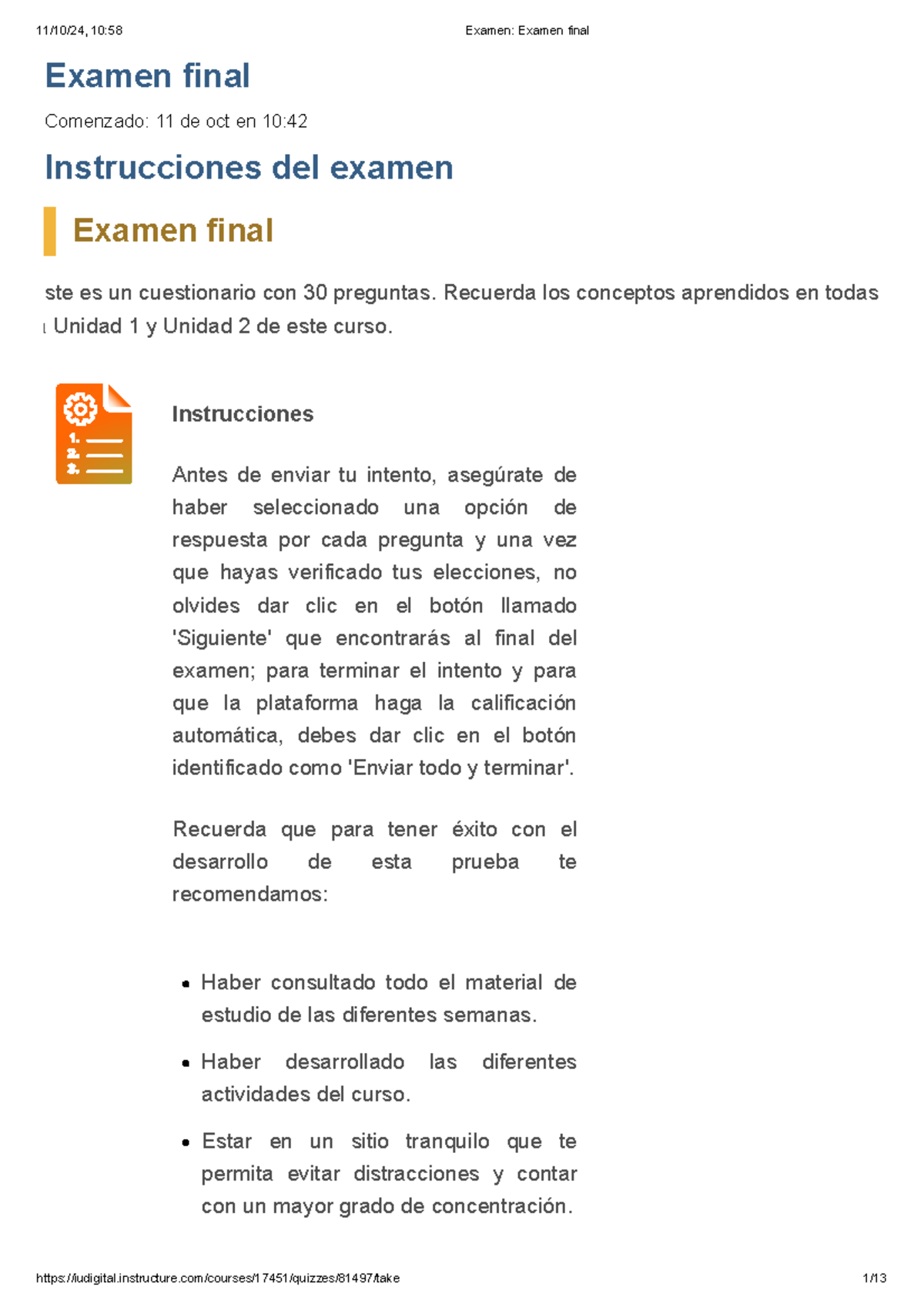 Examen Final Mando Integral - Preguntas y Respuestas Clave - Studocu