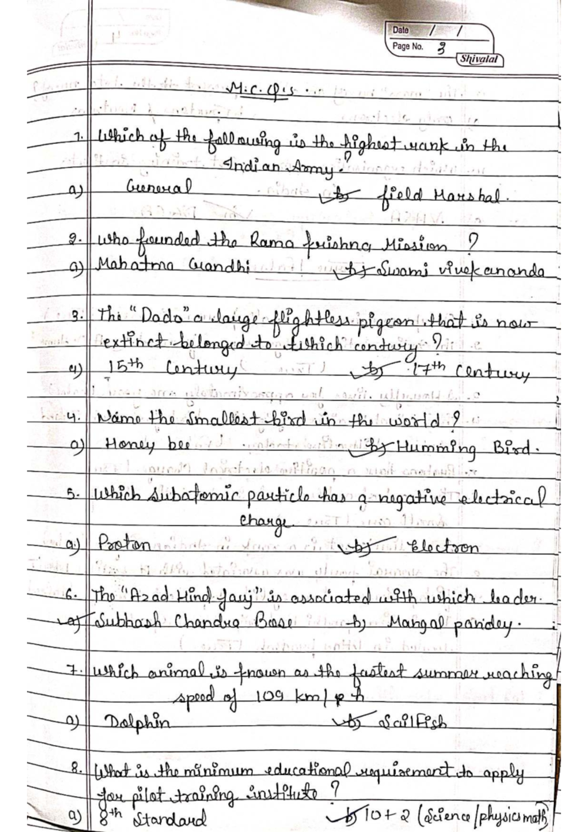 MCQ & Short Answers for Pilot Training - Shivalal's Notes - Studocu