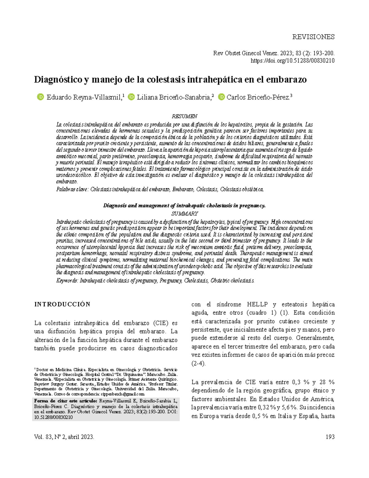 Diagnóstico y Manejo de la Colestasis Intrahepática en el Embarazo ...