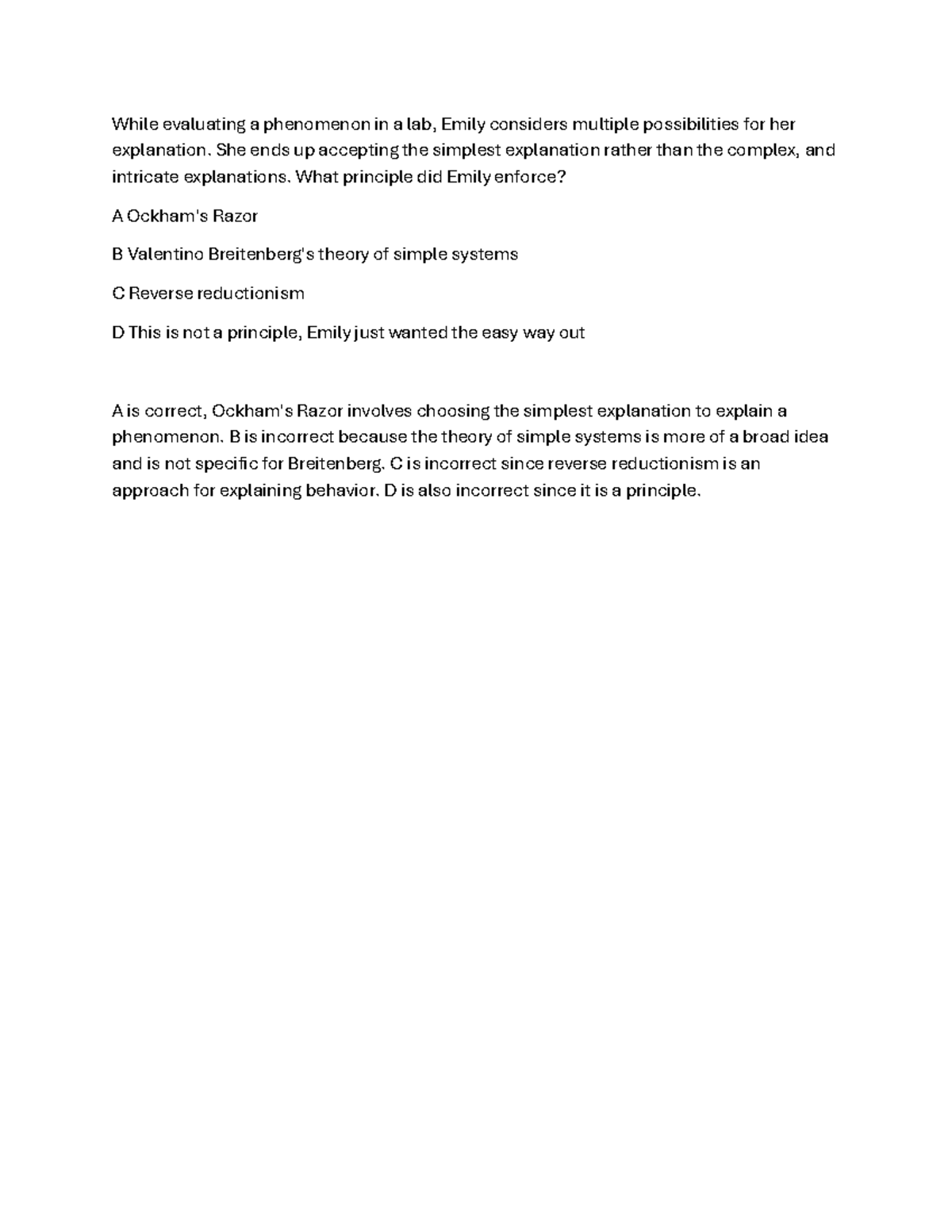 Psych 101: Multiple Choice Questions - Lecture 9 Analysis - Studocu