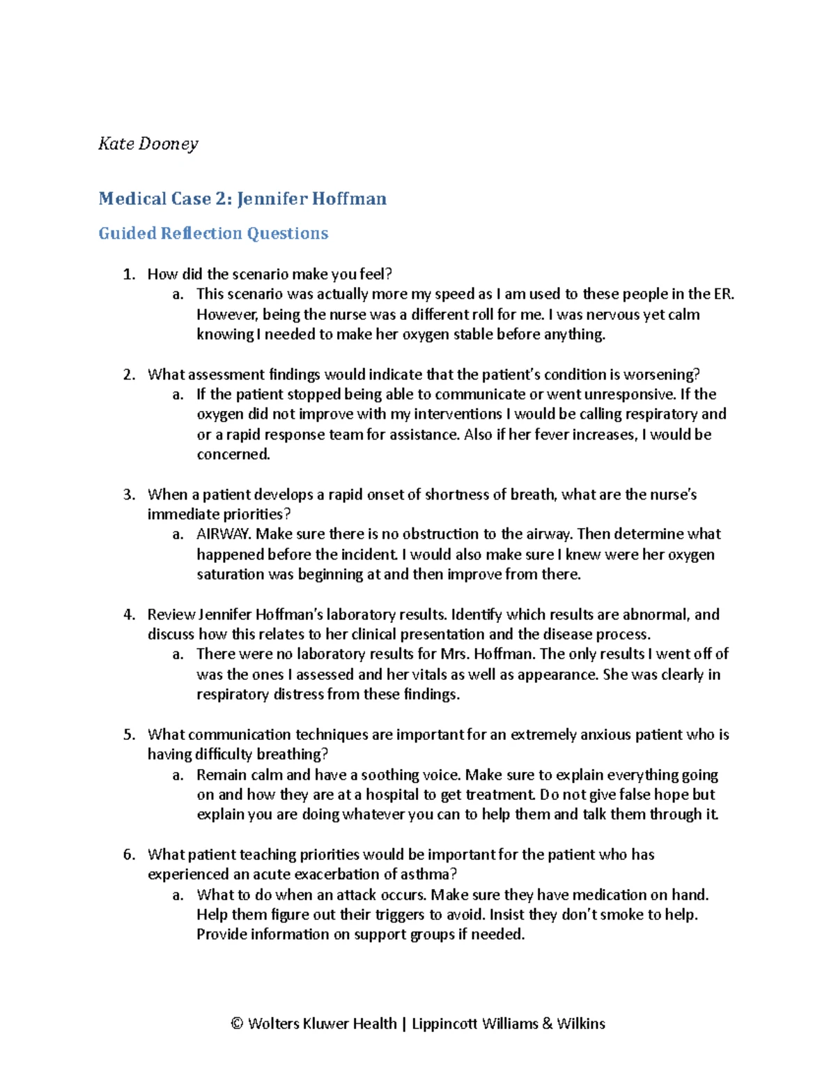 VSIM Vincent Brody reflection questions - Medical Case 3: Vincent Brody ...