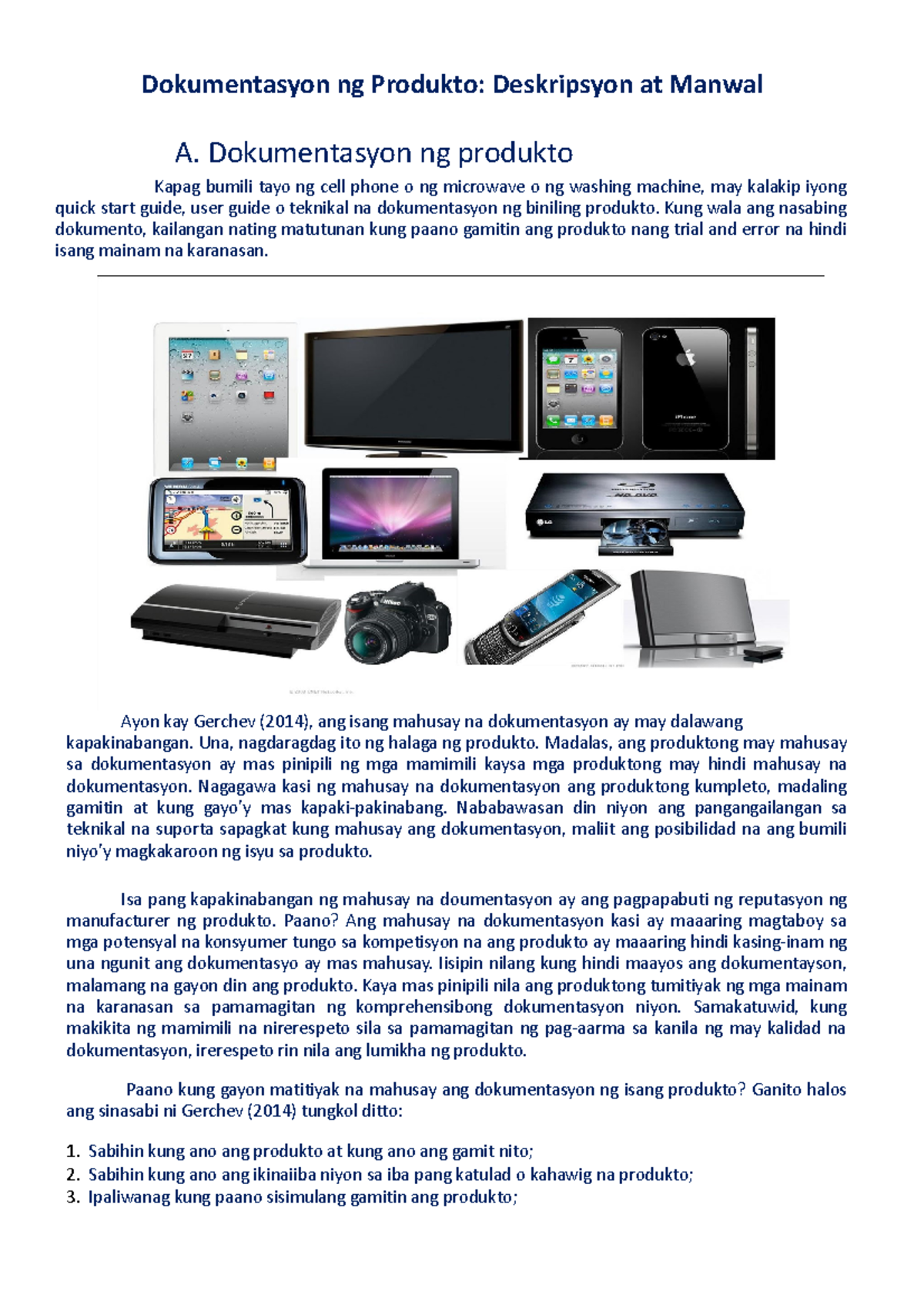 Pagbuo ng Komprehensibong Manwal ng Produkto - Studocu