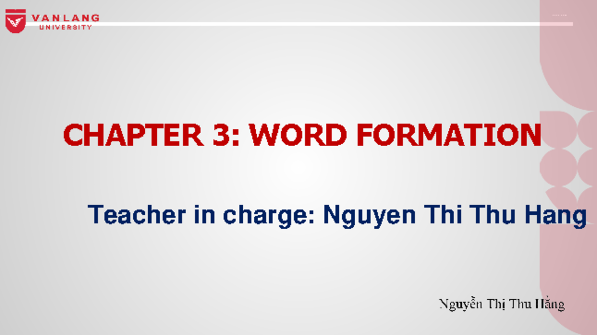 Unit 3: Word Formation - Compounds, Blends & Phrasal Words - Studocu