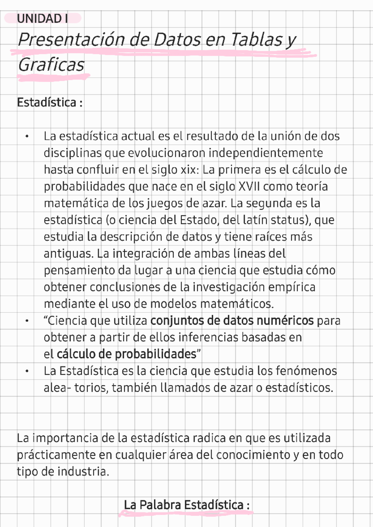 Unidad I: Presentación de Datos en Tablas y Gráficas - Probabilidad y ...