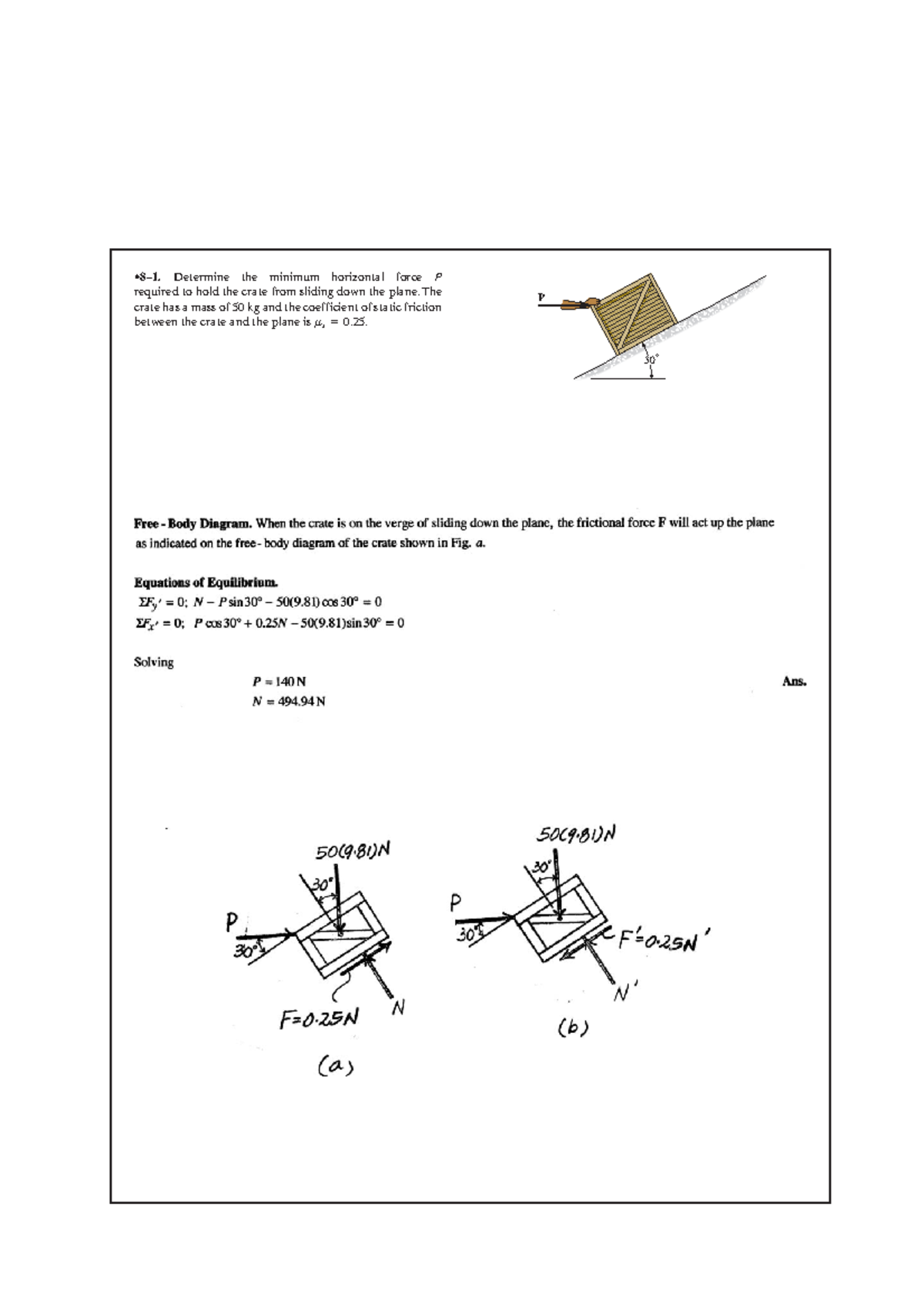 Statics of Friction: Understanding Forces and Inclines in Mechanics - Studocu