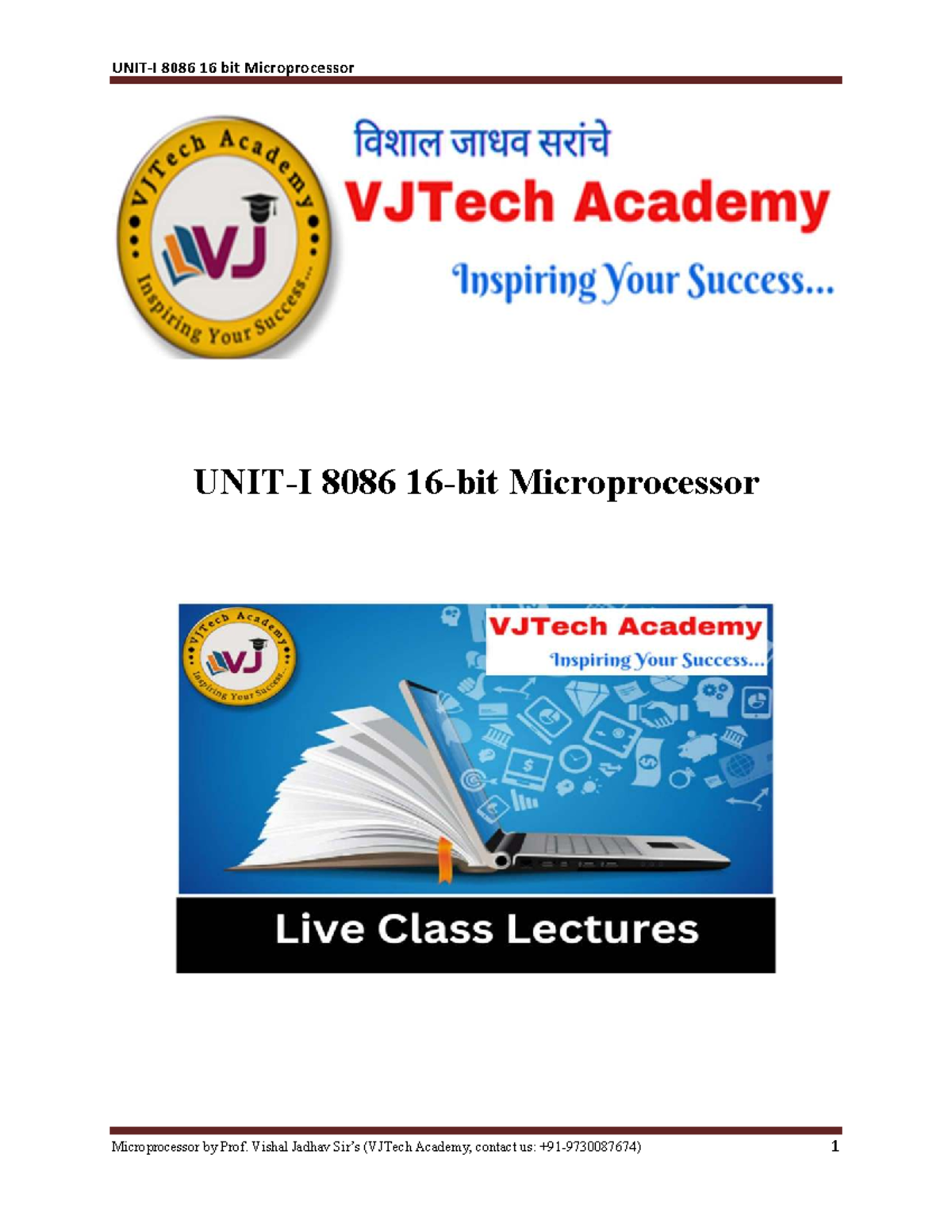UNIT-I 8086 16-Bit Microprocessor Overview and Key Concepts - Studocu