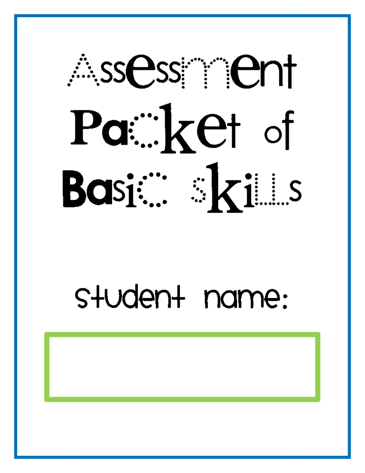Freekindergarten Assessment-1: Skills Evaluation Guide - Studocu