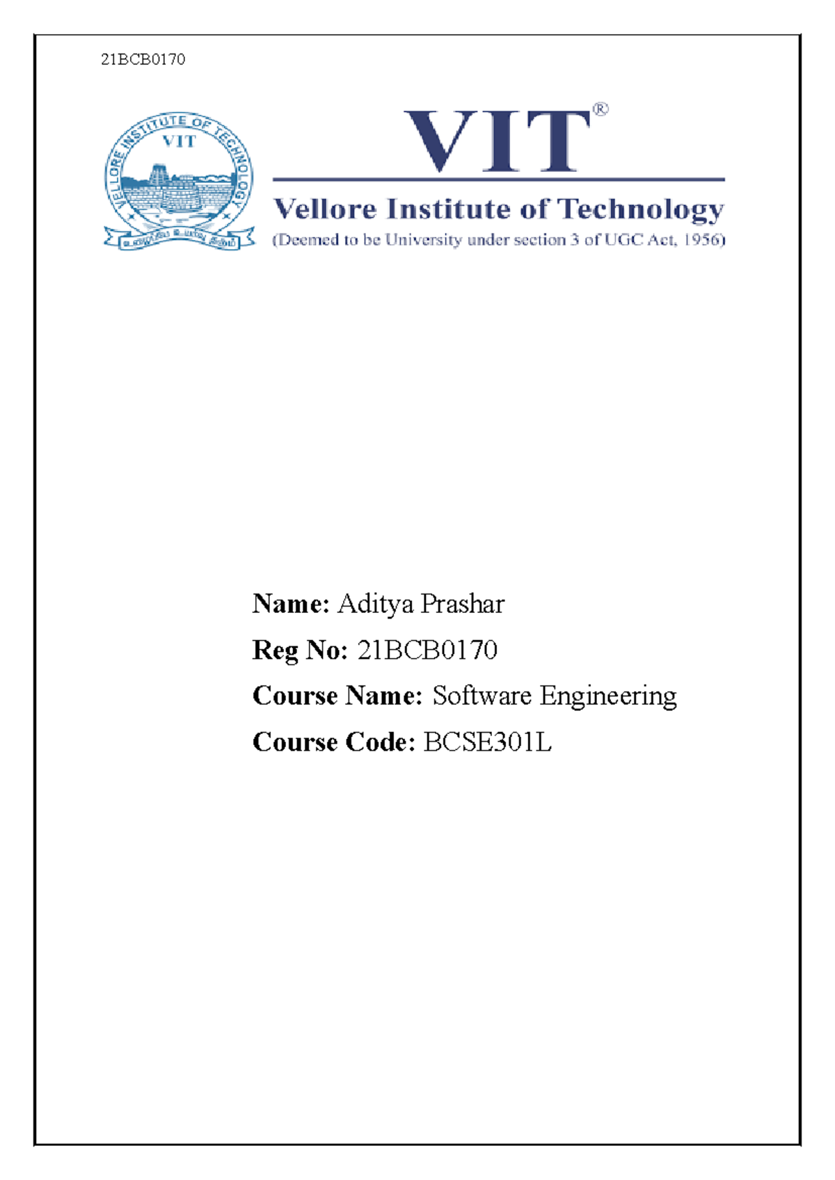 Software Engineeringtheoryda - Name: Aditya Prashar Reg No: 21BCB ...