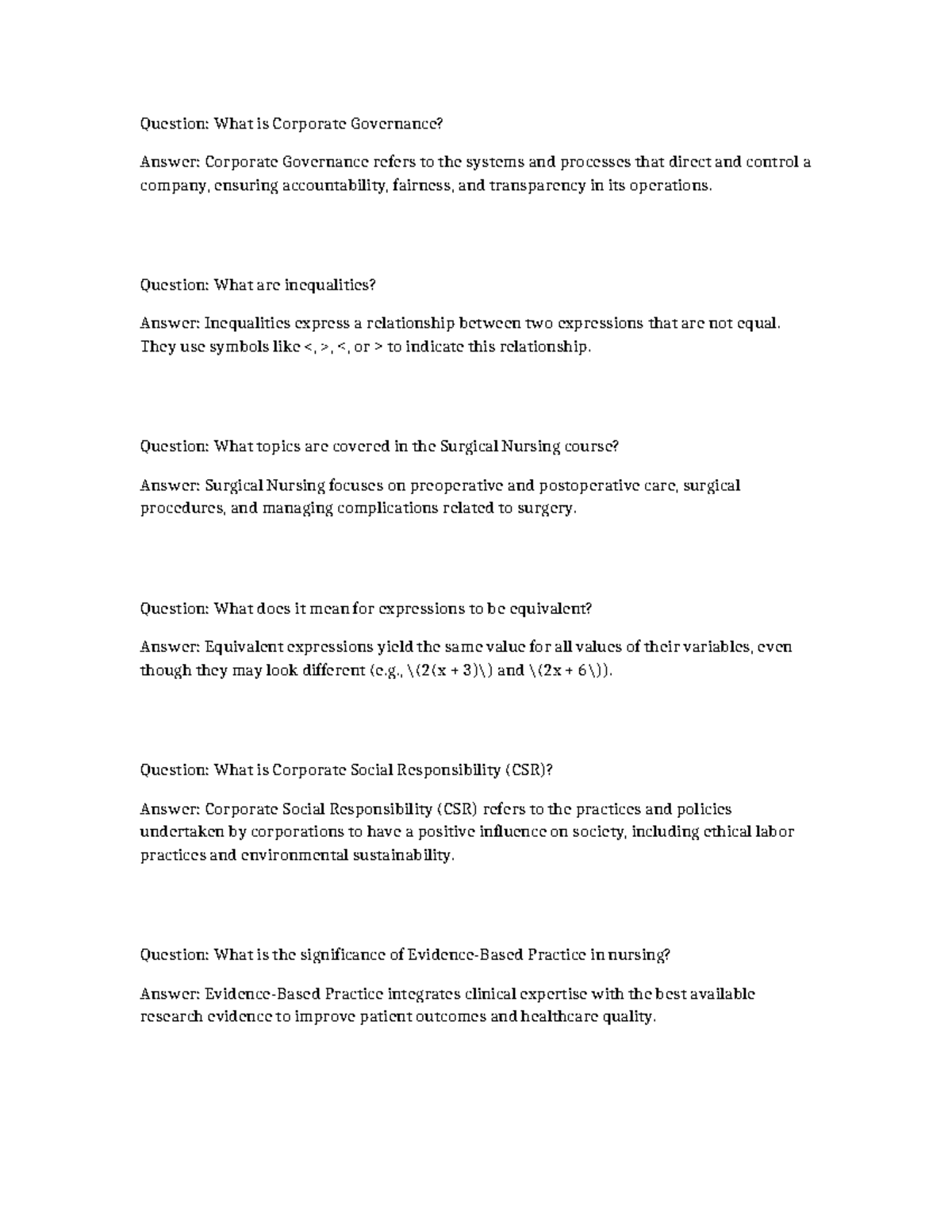 Fore-vouched paunched clovene - Question: What is Corporate Governance ...