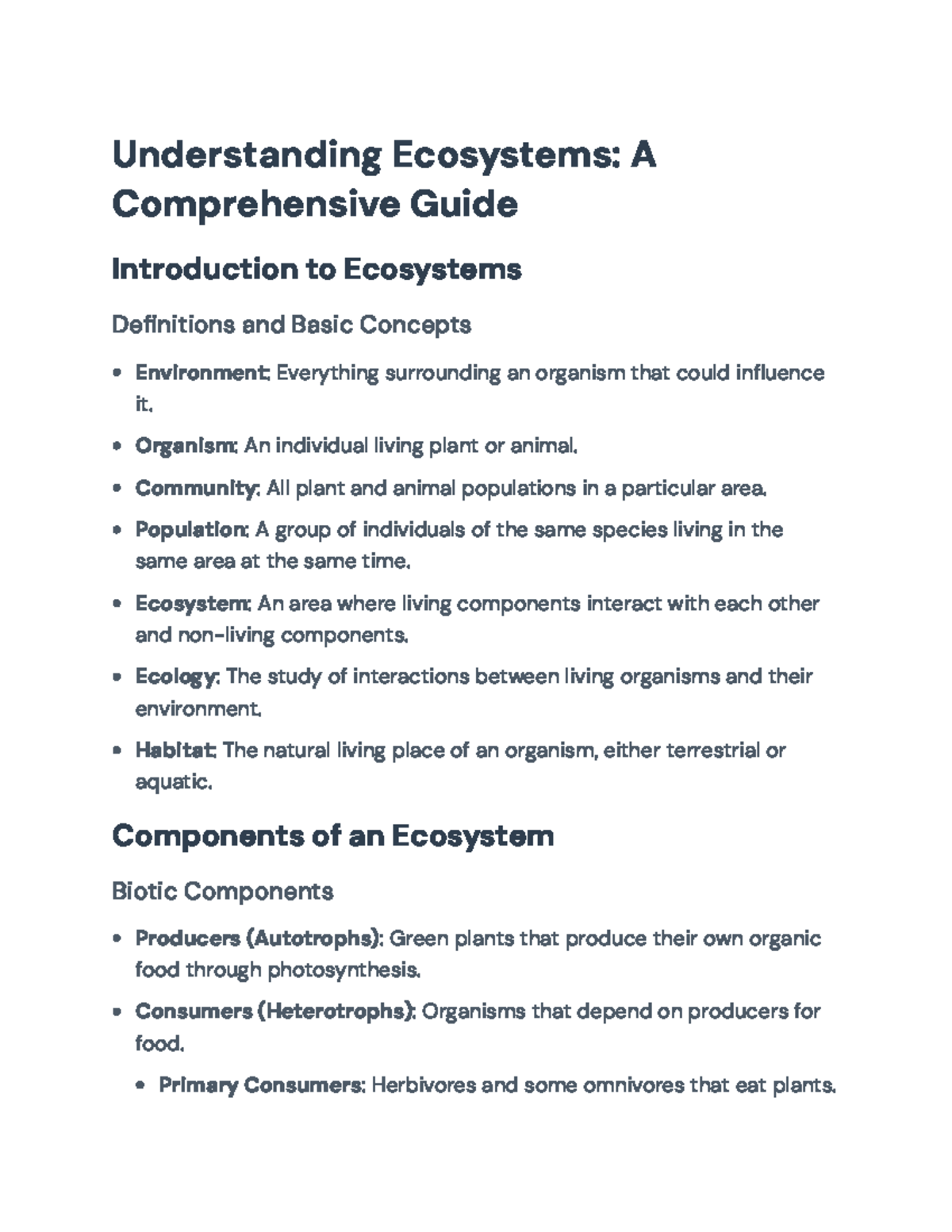 Understanding Ecosystems: A Comprehensive Guide to Ecology and Biomes ...